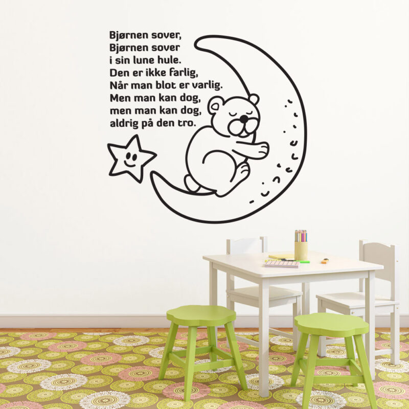 Bj rnen Sover B rne Wallsticker Perfekt Til Et B rnev relse Skarp Pris